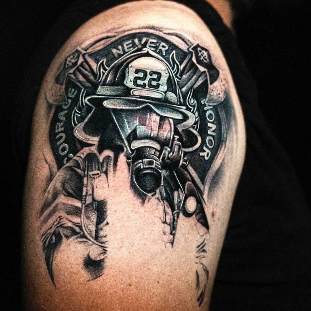 Stunning 23 Burning Hot Firefighter Tattoos You Need To See! - Psycho Tats