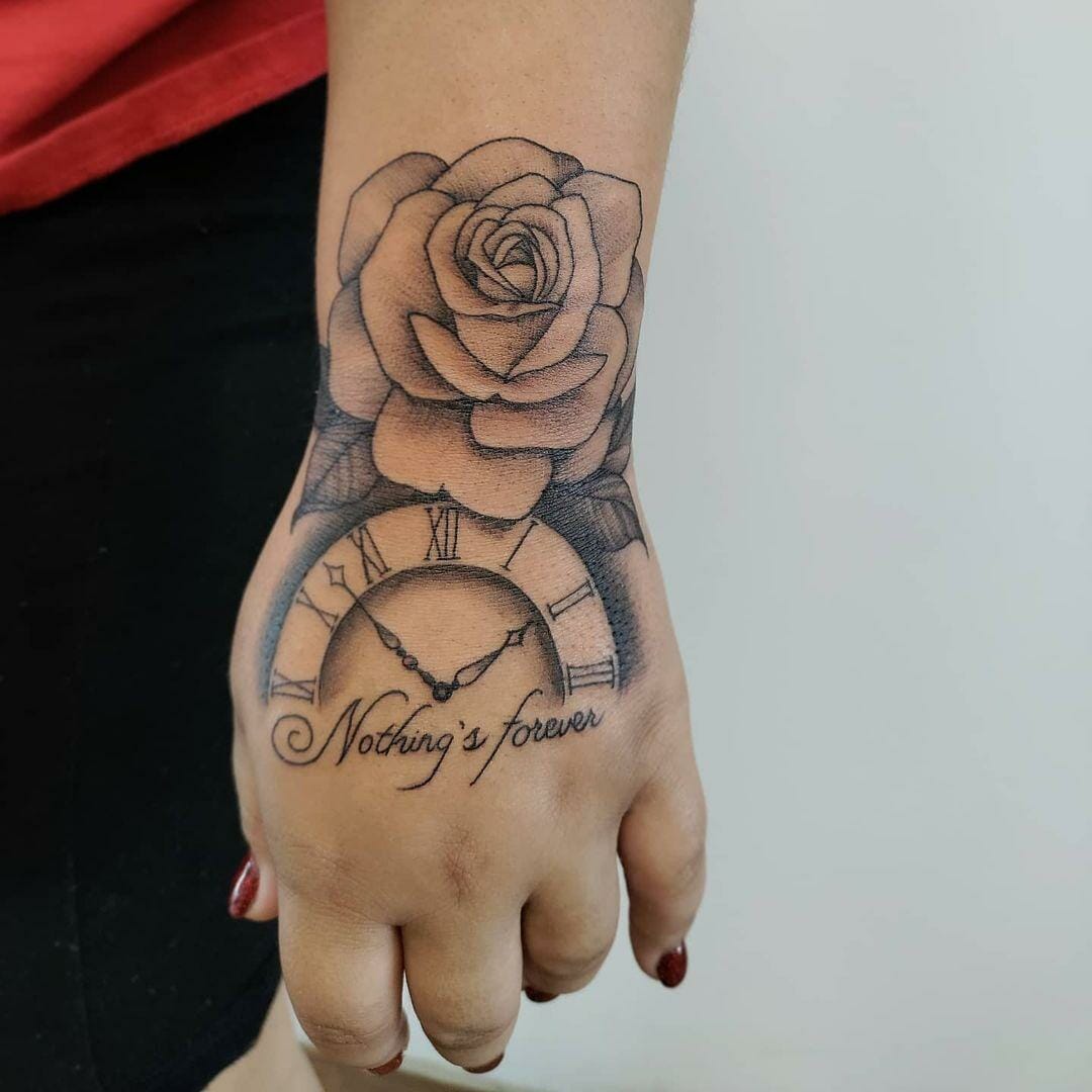 55 Striking Clock Tattoos on Hands for the Modern Man - Psycho Tats