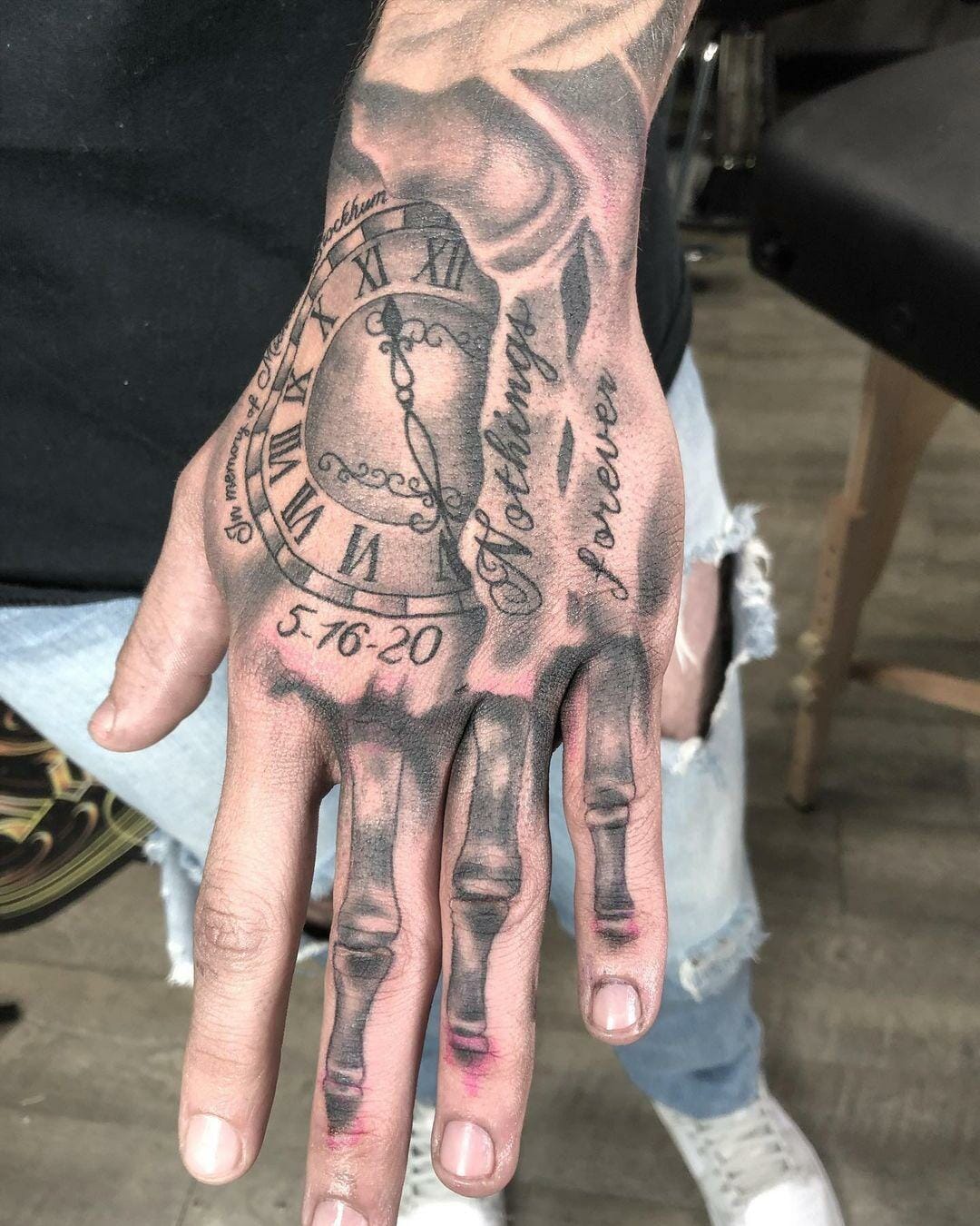 55 Striking Clock Tattoos on Hands for the Modern Man - Psycho Tats