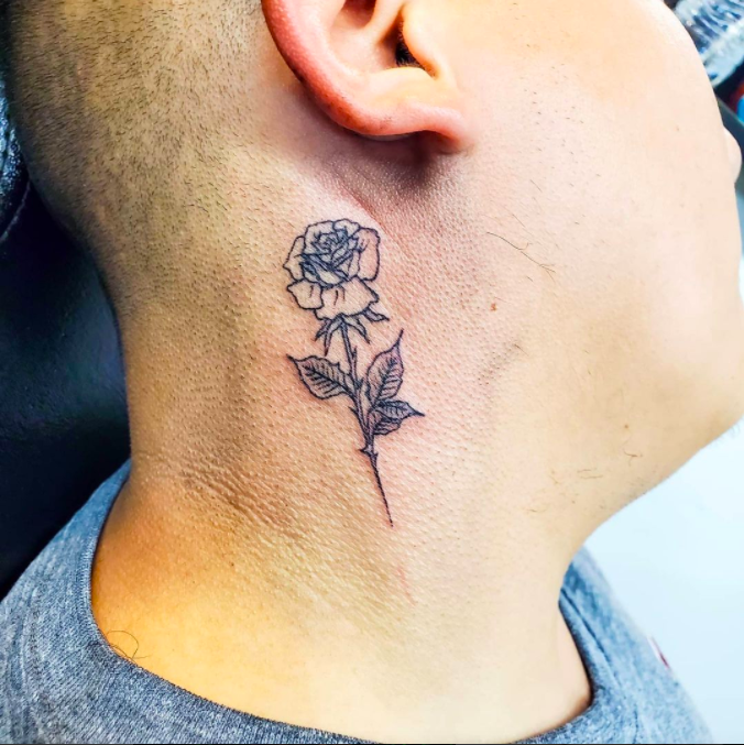 44 Great Modern Rose Tattoo Ideas For Neck - Psycho Tats