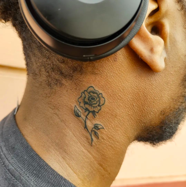 44 Great Modern Rose Tattoo Ideas For Neck - Psycho Tats