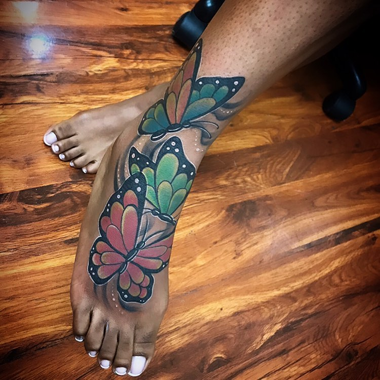 73 Delightful And Creative On Foot Butterfly Tattoo For Lovers - Psycho ...