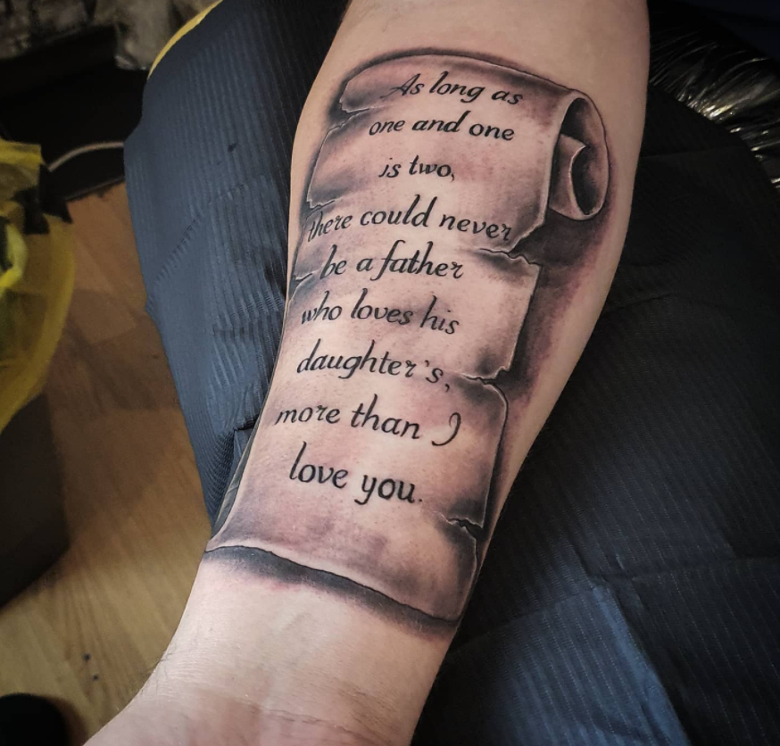 46 Great Scroll Tattoos Ideas and Design for Arm - Psycho Tats