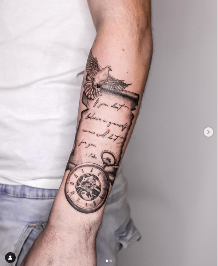 46 Great Scroll Tattoos Ideas and Design for Arm - Psycho Tats