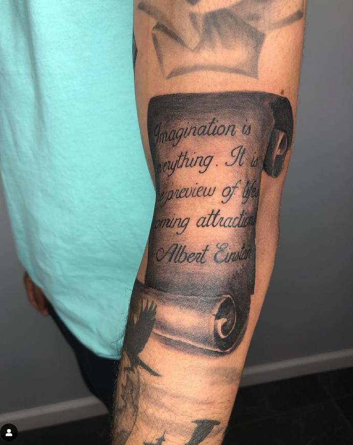 46 Great Scroll Tattoos Ideas and Design for Arm - Psycho Tats