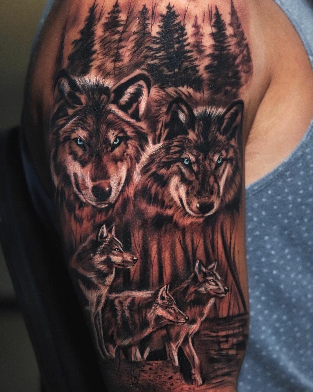 50 Great and Wonderful Tattoos Ideas and Designs of Wolf - Psycho Tats