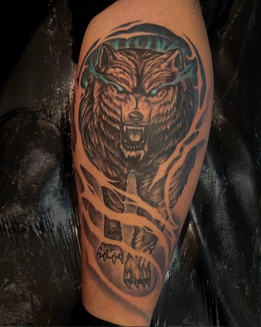 75 Influential and Magnificent Wolf Tattoos Ideas and Designs For Thigh ...