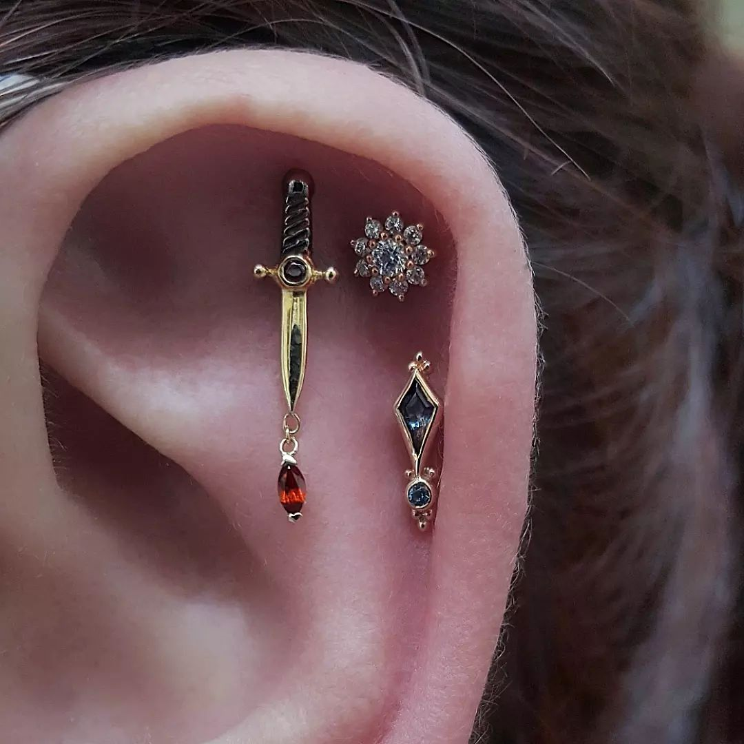 20+ Stunning Helix Piercing Designs That You’ll Adorn - Psycho Tats