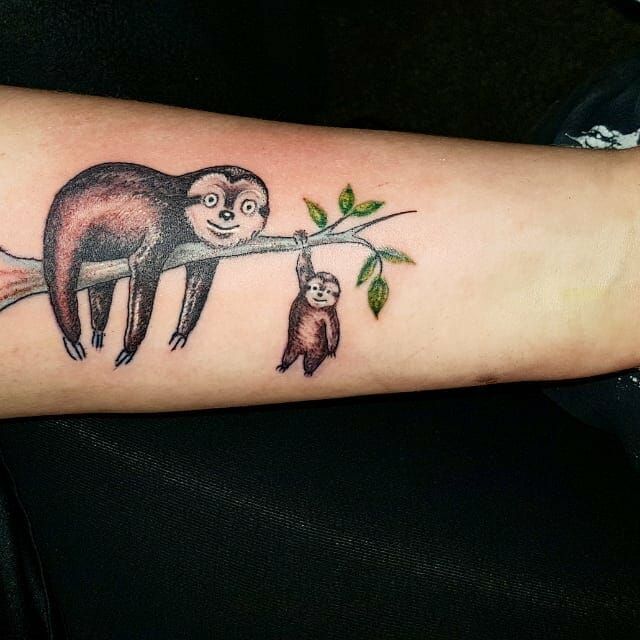 94 Stylish And Adorable Sloth Tattoo Ideas One Would Love To Have ...