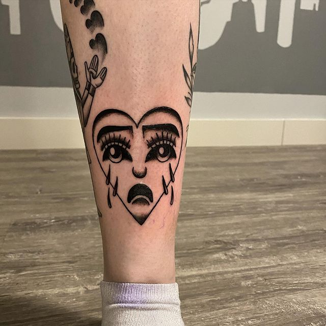 20+ Iconic Crying Heart Tattoo Designs That Portray The Broken Heart ...