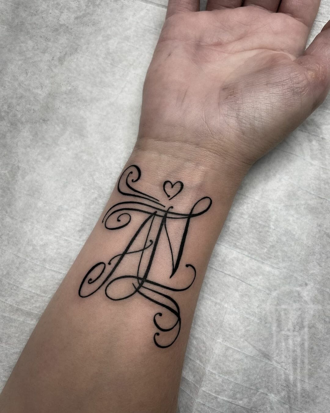 54 Initials Tattoos For Wrist- Express Yourself with Letter Art ...