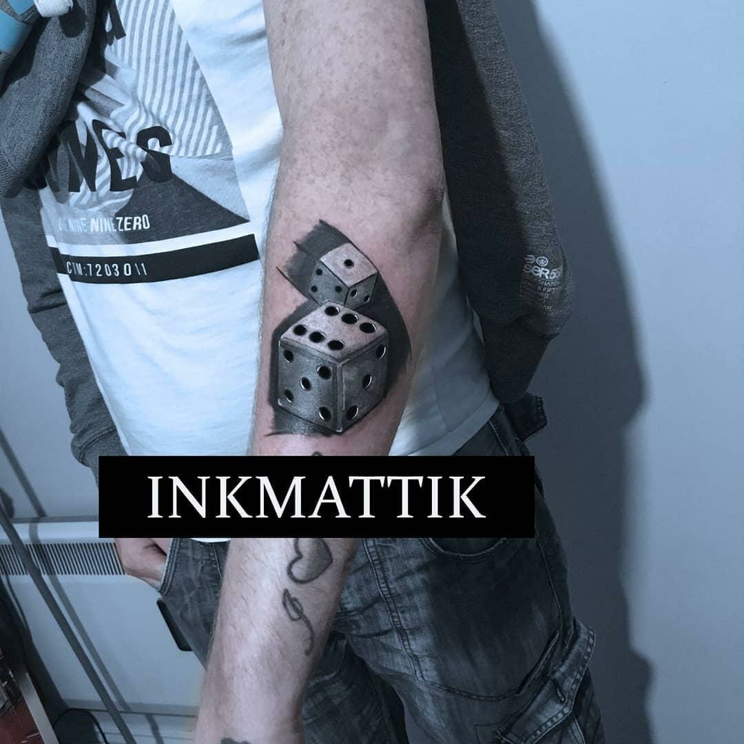 36 Delightful and Iconic Dice Tattoo With Gleaming Personality - Psycho ...