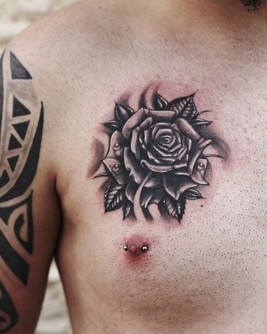 76 Beautiful And Trendy Flower Tattoo Designs On Chest - Psycho Tats