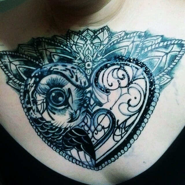 63 Amazing Owl Tattoos for Chest To Try Right Now - Psycho Tats