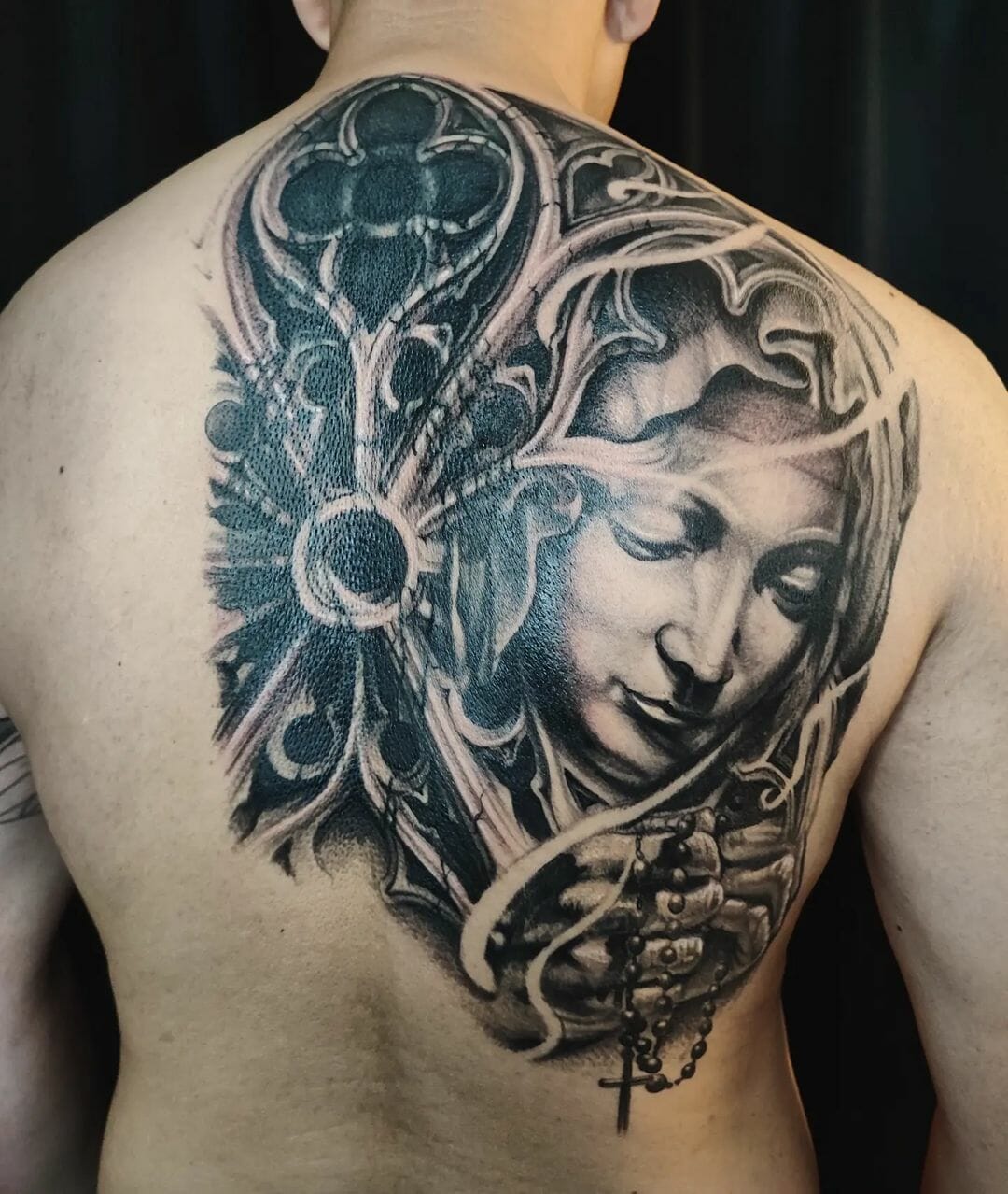 60 Exquisite And Elegant Religious Tattoo Ideas And Design For Back ...