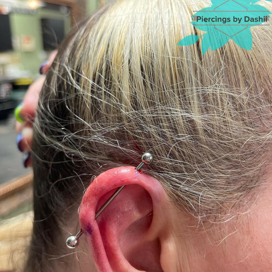 12+ Coolest Industrial Bar Piercing Ideas That You Must Try - Psycho Tats