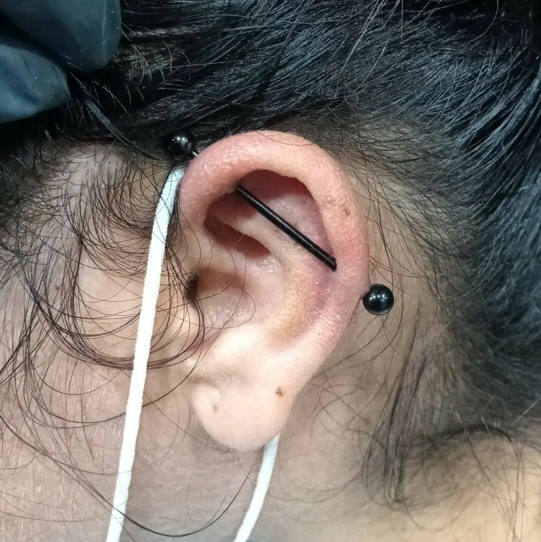 12+ Coolest Industrial Bar Piercing Ideas That You Must Try - Psycho Tats