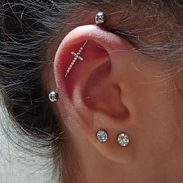 12+ Coolest Industrial Bar Piercing Ideas That You Must Try - Psycho Tats