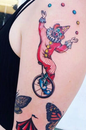 49 Exclusive Clown Tattoo Designs You Must See to Believe! - Psycho Tats