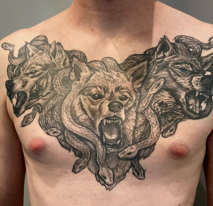 15 Three Headed Dog Cerberus Guardian of Hell Tattoos with Deep Meaning ...
