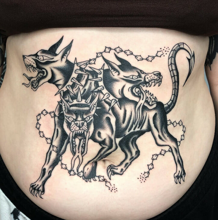 15 Three Headed Dog Cerberus Guardian of Hell Tattoos with Deep Meaning - Psycho Tats