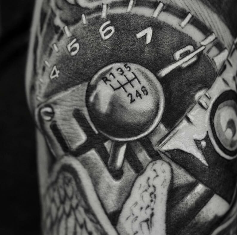 Shift into Style: Exploring the Allure of Gear Shift Tattoos - Psycho Tats