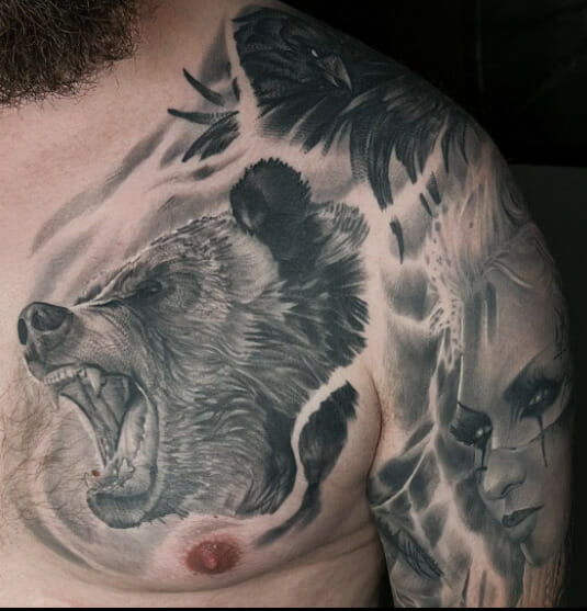 51 Modern Black Grey Ink Tattoo Men with Their Characteristics - Psycho ...