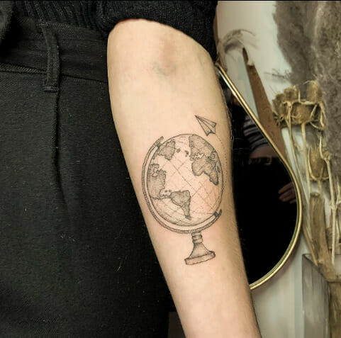 41 Latest World Map Tattoo Ideas with Deep Meaning - Psycho Tats