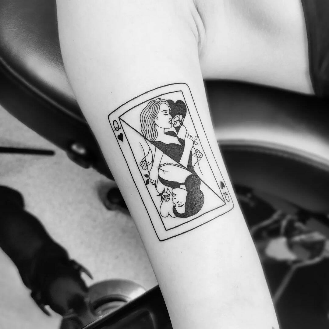 41 Queen Of Hearts Tattoo Designs: A Royal Mark Of Love And Strength ...