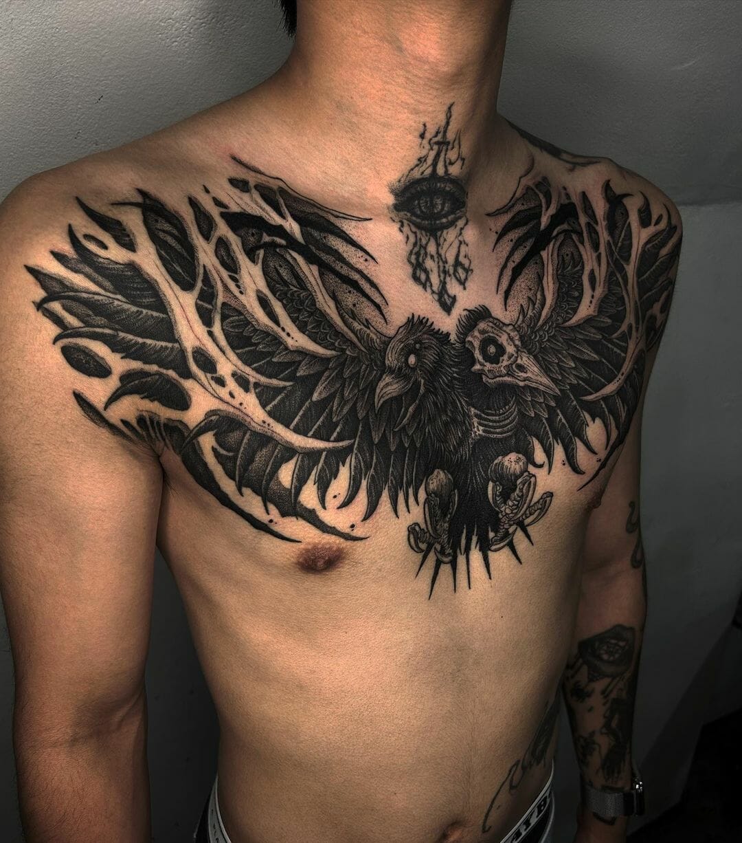 15 Crow Tattoo- Symbolizing Wisdom, Love, And Family - Psycho Tats
