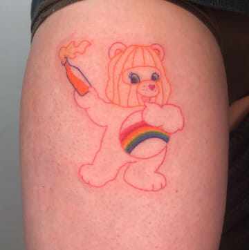 41 Stylish Care Bear Tattoo Inspirations – Bear Hugs and Inked Tugs - Psycho Tats