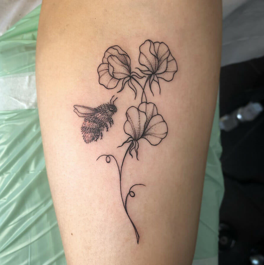 15 Enchanting Sweet Pea Tattoo Designs: Blooms of Elegance - Psycho Tats