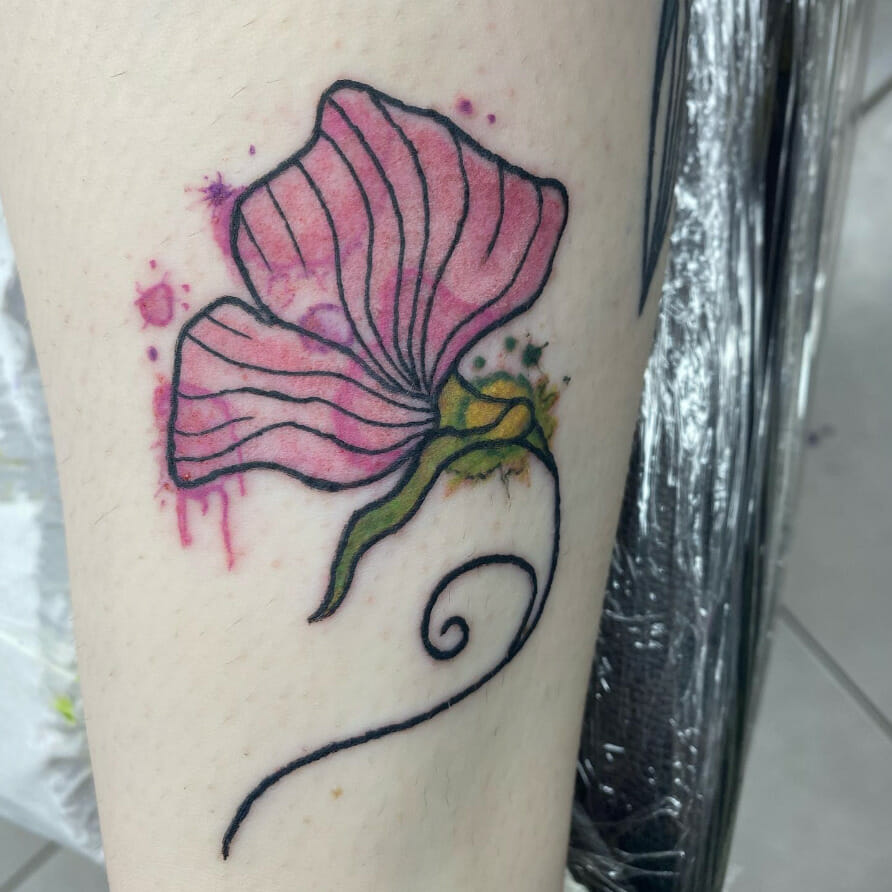15 Enchanting Sweet Pea Tattoo Designs: Blooms of Elegance - Psycho Tats