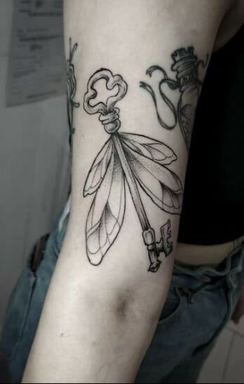 41 Skeleton Key Tattoo Designs Unlocking Passion with Ink - Psycho Tats