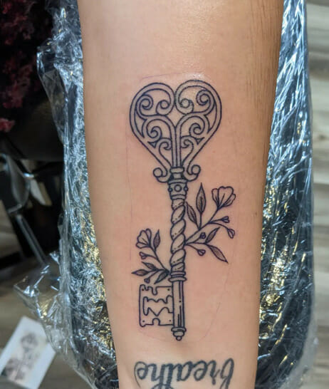 41 Skeleton Key Tattoo Designs Unlocking Passion with Ink - Psycho Tats