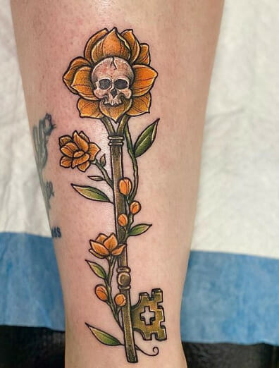 41 Skeleton Key Tattoo Designs Unlocking Passion with Ink - Psycho Tats