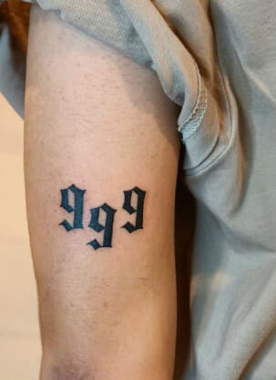 Decoding the Symbolism: The Meaning Behind 999 Number Tattoos - Psycho Tats
