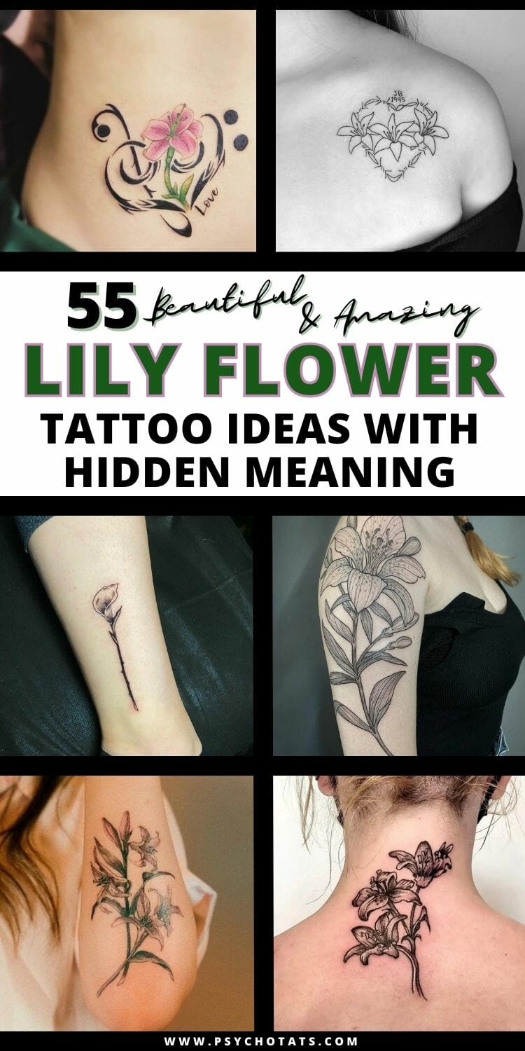 55 Beautiful Lily Flower Tattoo Ideas With Hidden Meaning - Psycho Tats