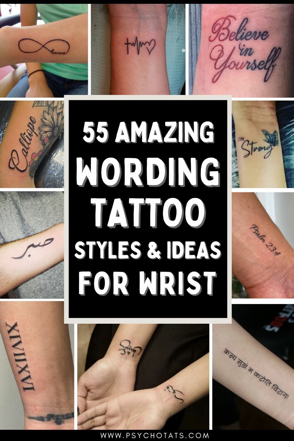 55 Amazing Wording Tattoo Styles And Ideas For Wrist - Psycho Tats