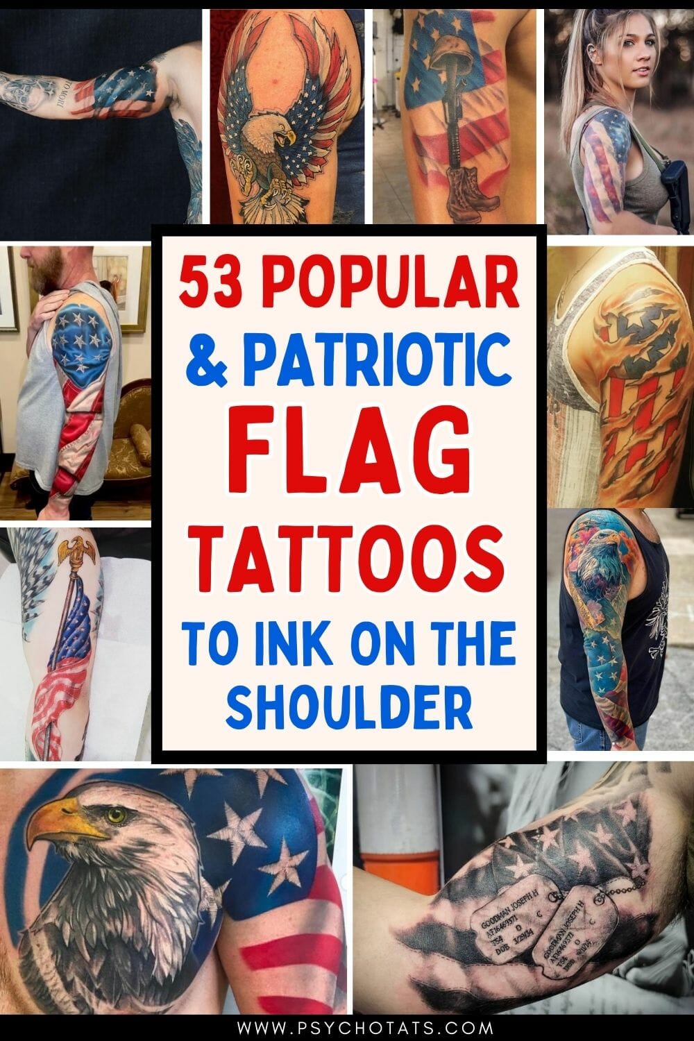 58 Shoulder-Mounted Flag Tattoos for a Patriotic Statement - Psycho Tats