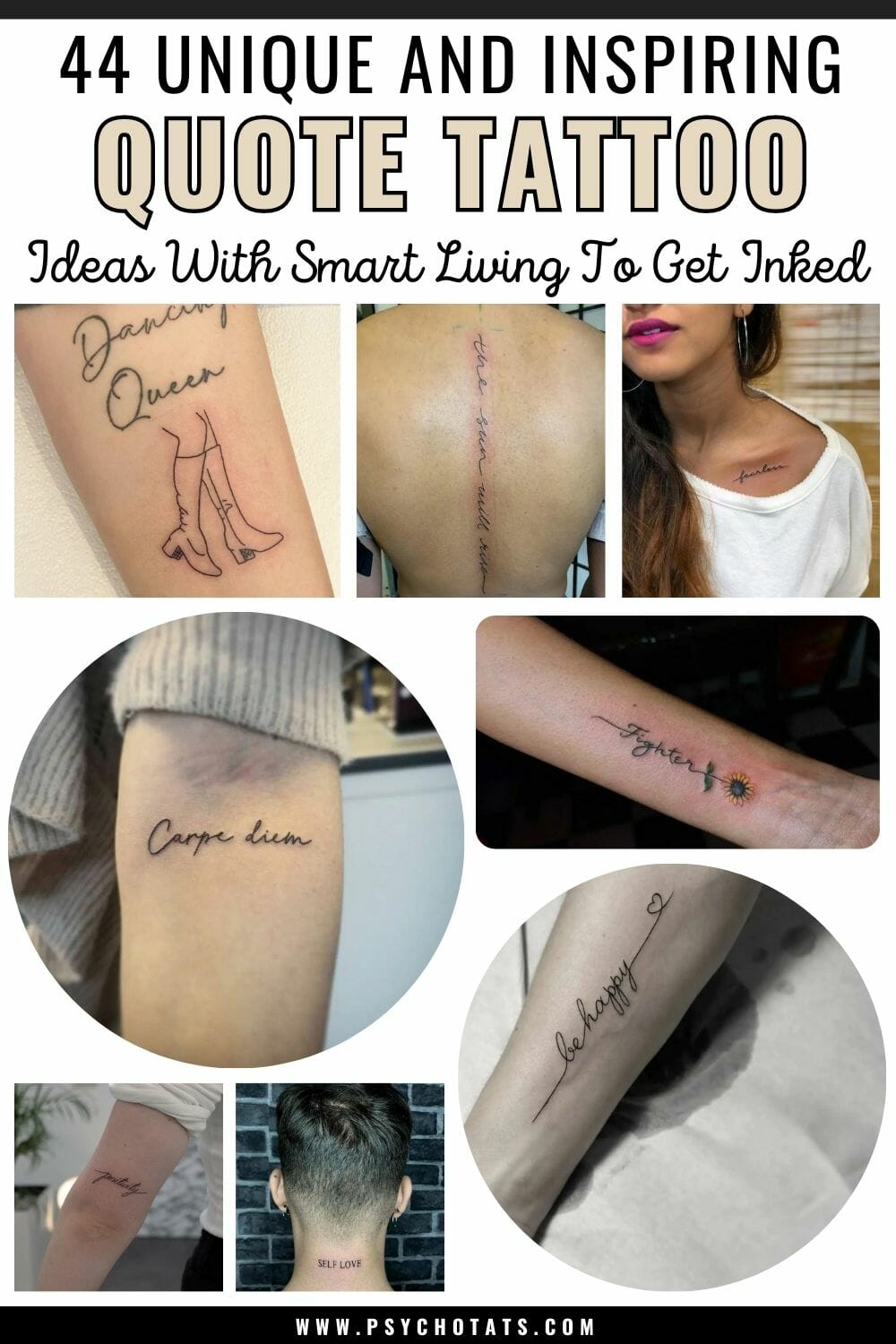 44 Unique And Inspiring Quote Tattoo Ideas With Smart Living To Get ...