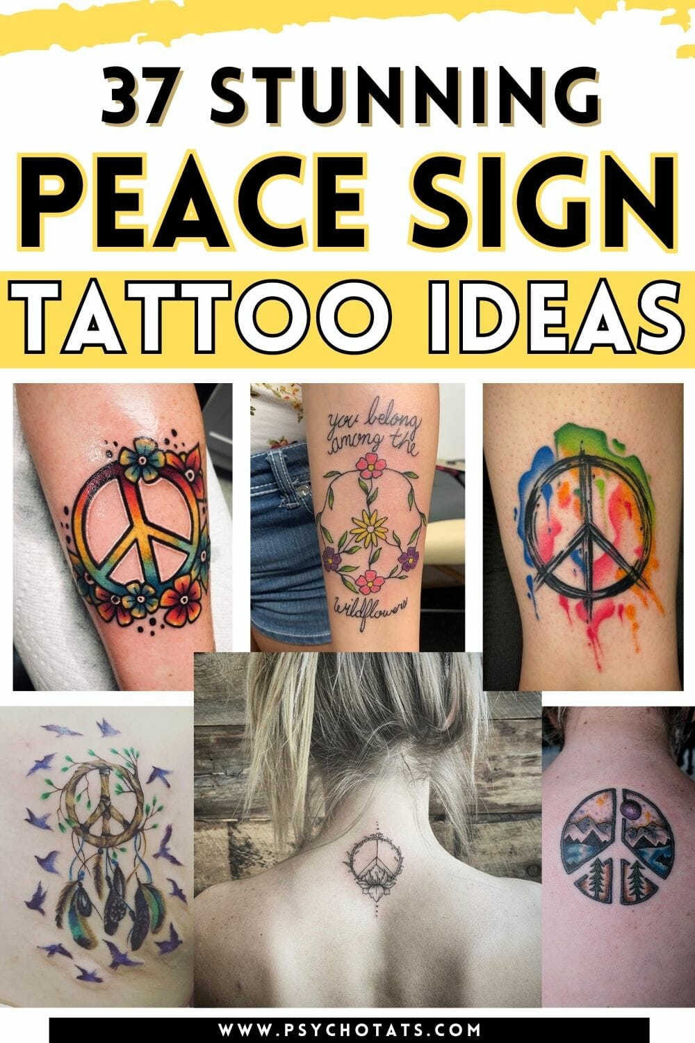 37 Tranquil Ink: Exploring the World of Peace Sign Tattoos - Psycho Tats