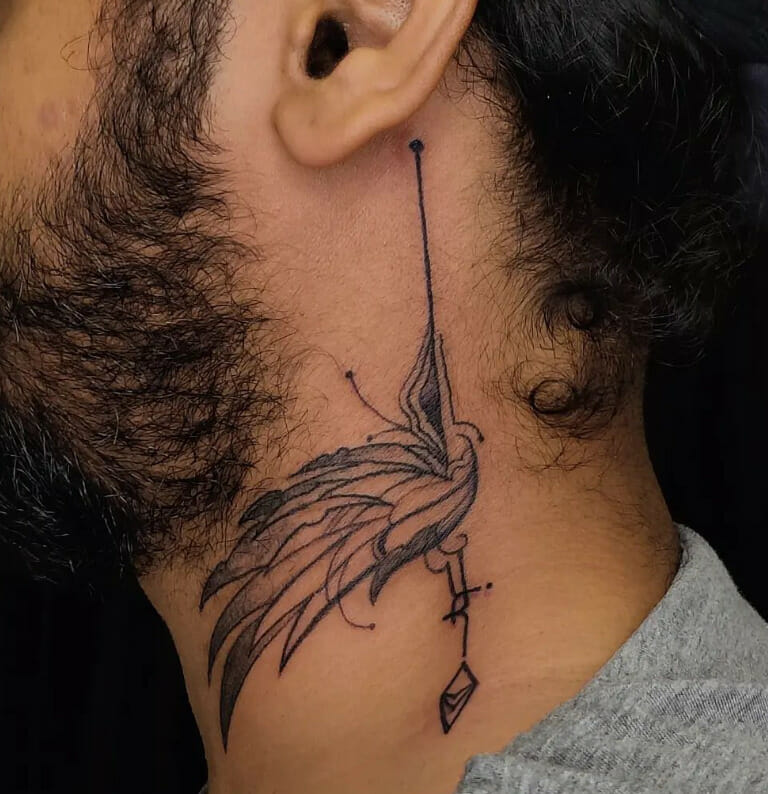 25 Wing Neck Tattoo Ideas That Will Soar Above the Rest - Psycho Tats