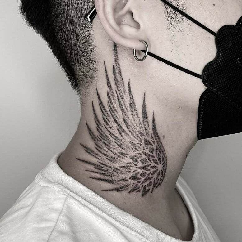 25 Wing Neck Tattoo Ideas That Will Soar Above the Rest - Psycho Tats