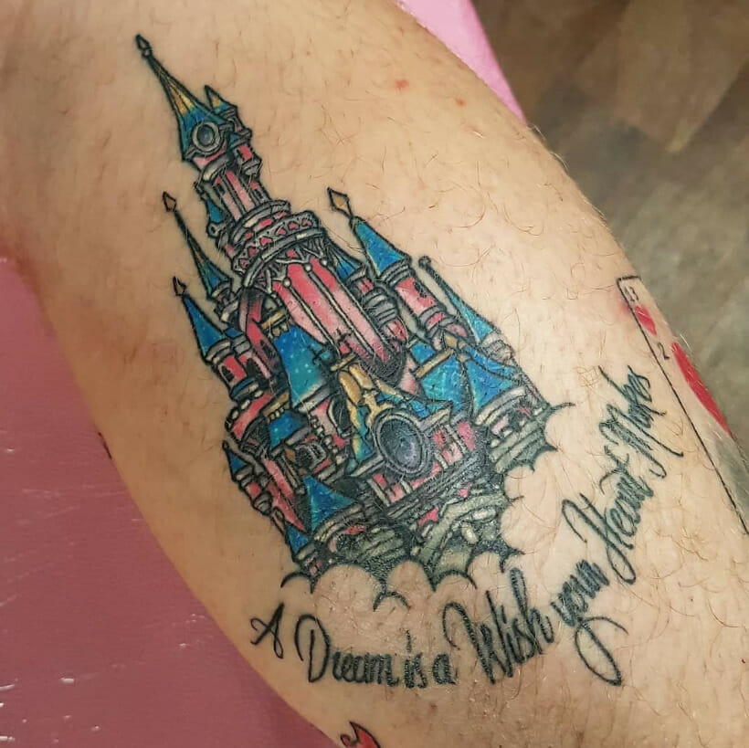 41 Exquisite Disney Castle Tattoo Designs – The Iconic Disney Castle ...