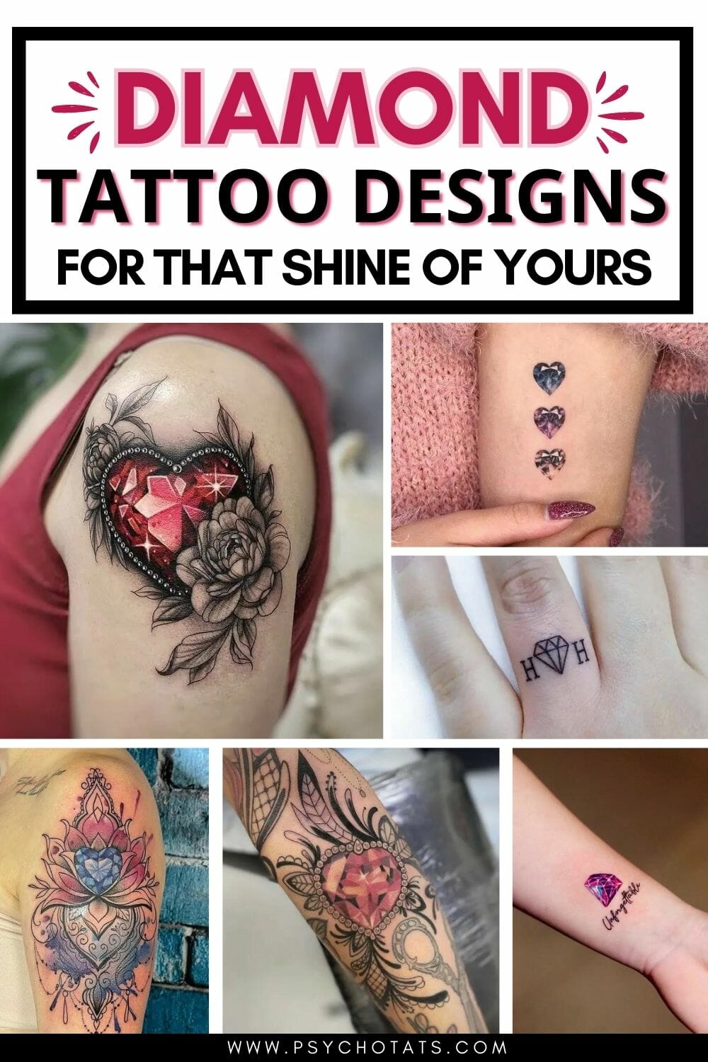 33 Diamond Tattoo Ideas For That Shine Of Yours - Psycho Tats
