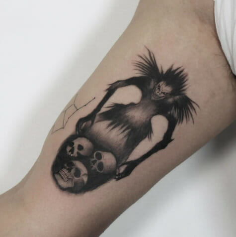 41 Ryuk Tattoos- Unveiling the Enigma of the Death Note God - Psycho Tats