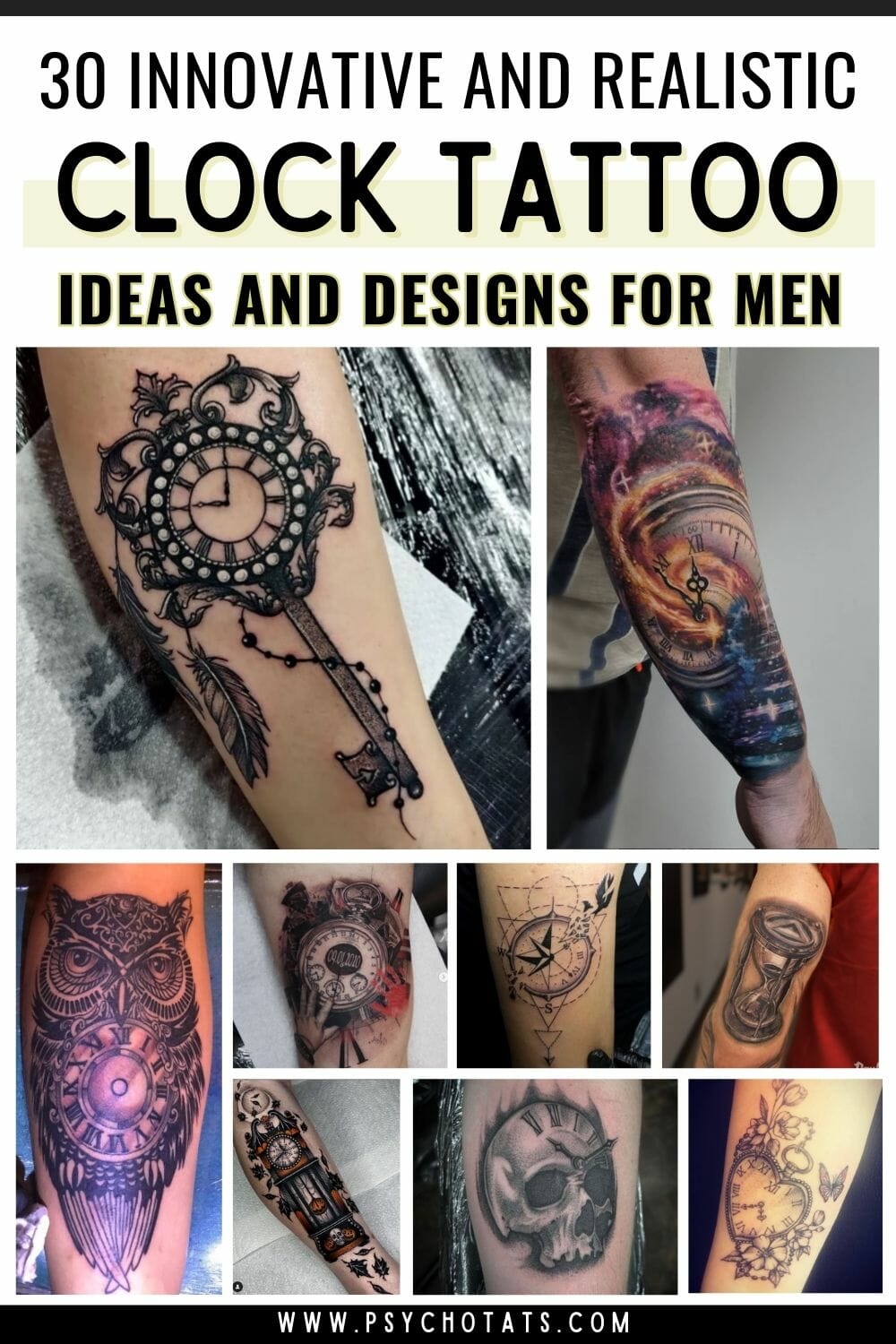 35 Unique Clock Tattoo Inspirations for Your Next Inkventure - Psycho Tats