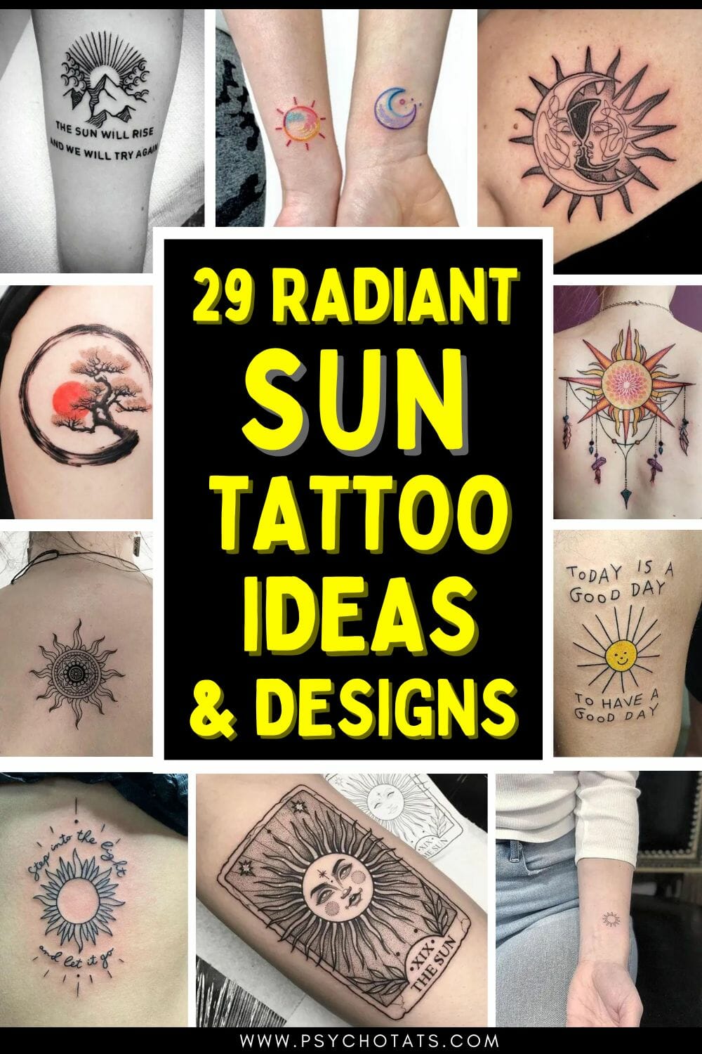 29 Radiant Sun Tattoo Designs Guaranteed To Make Your Day - Psycho Tats