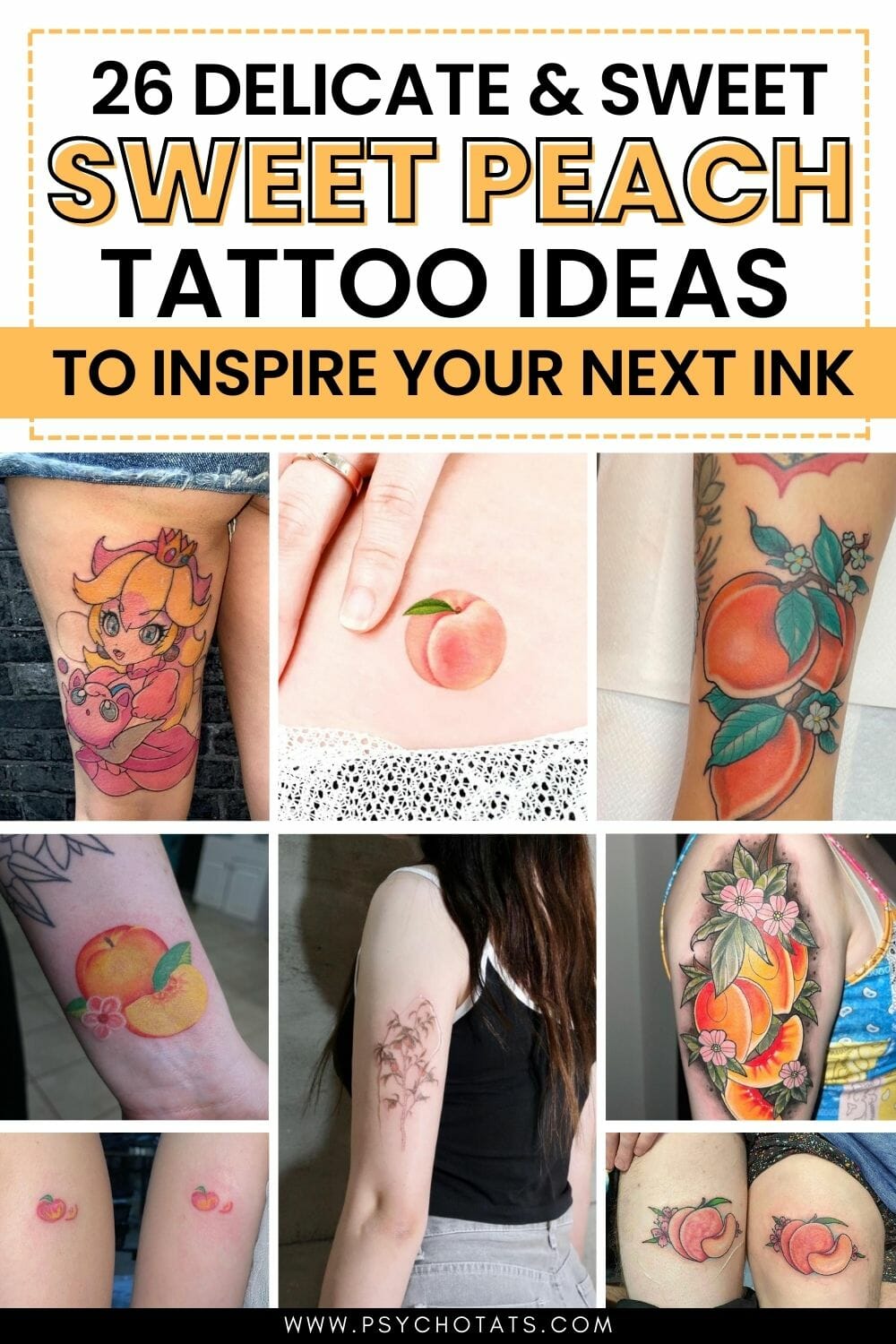 26 Delicate And Sweet Peach Tattoo Designs Ideas To Inspire Your Next ...
